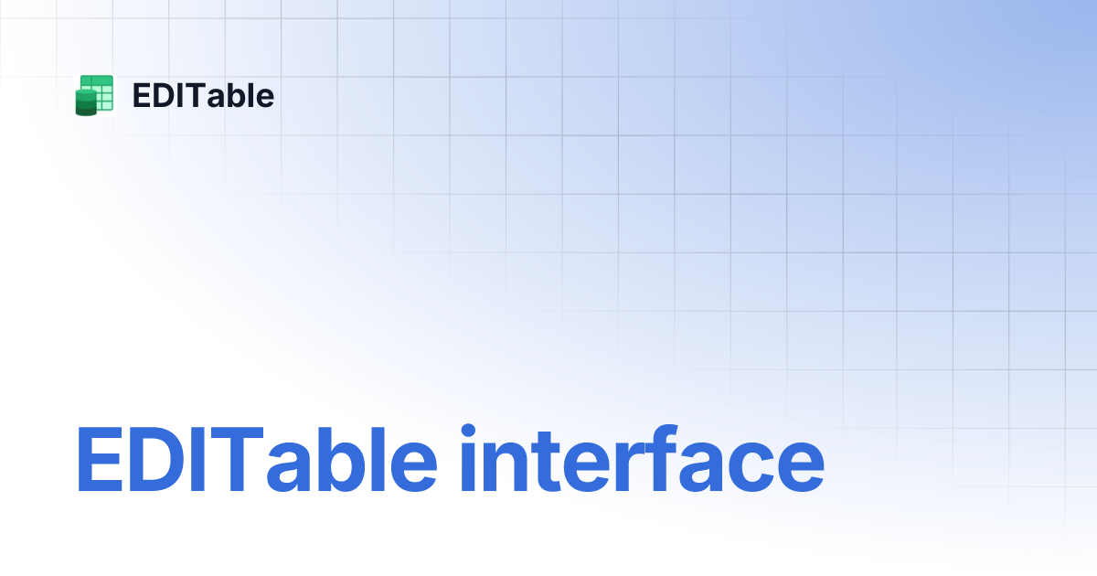 EDITable interface | EDITable